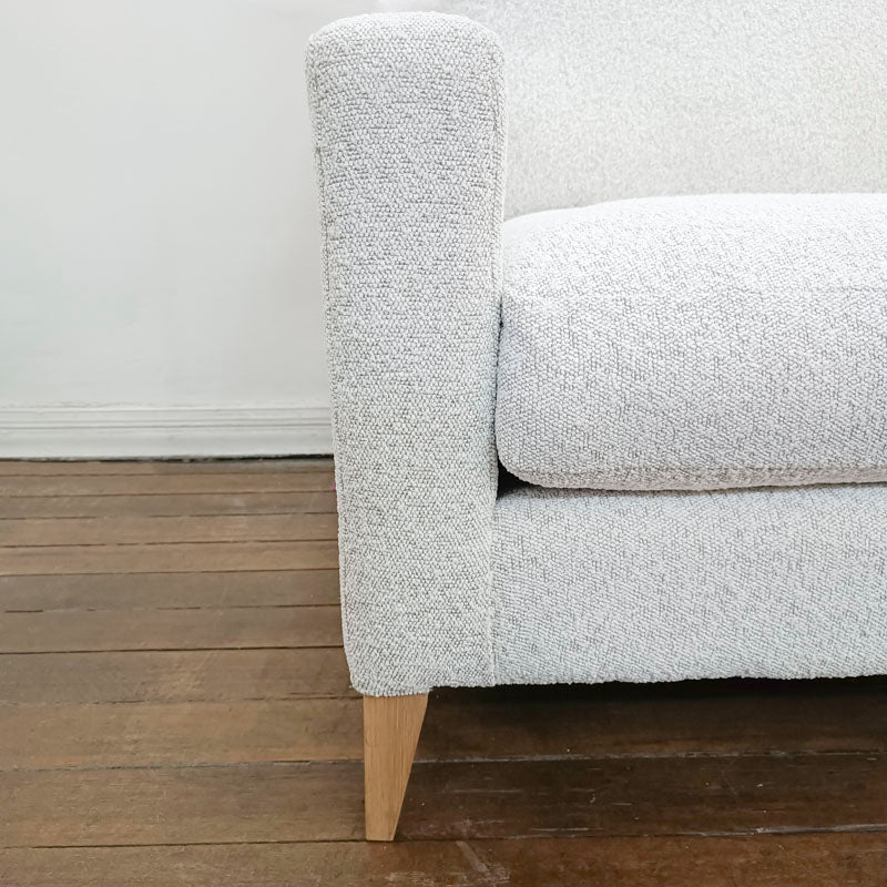 Sloped Arm Sofa in Cologne Bone – Oak Corner Interiors